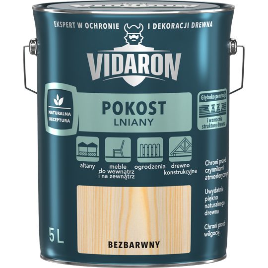 Vidaron Pokost lniany bezbarwny mat 5l 5 \ Bezbarwny - ceny, opinie ...